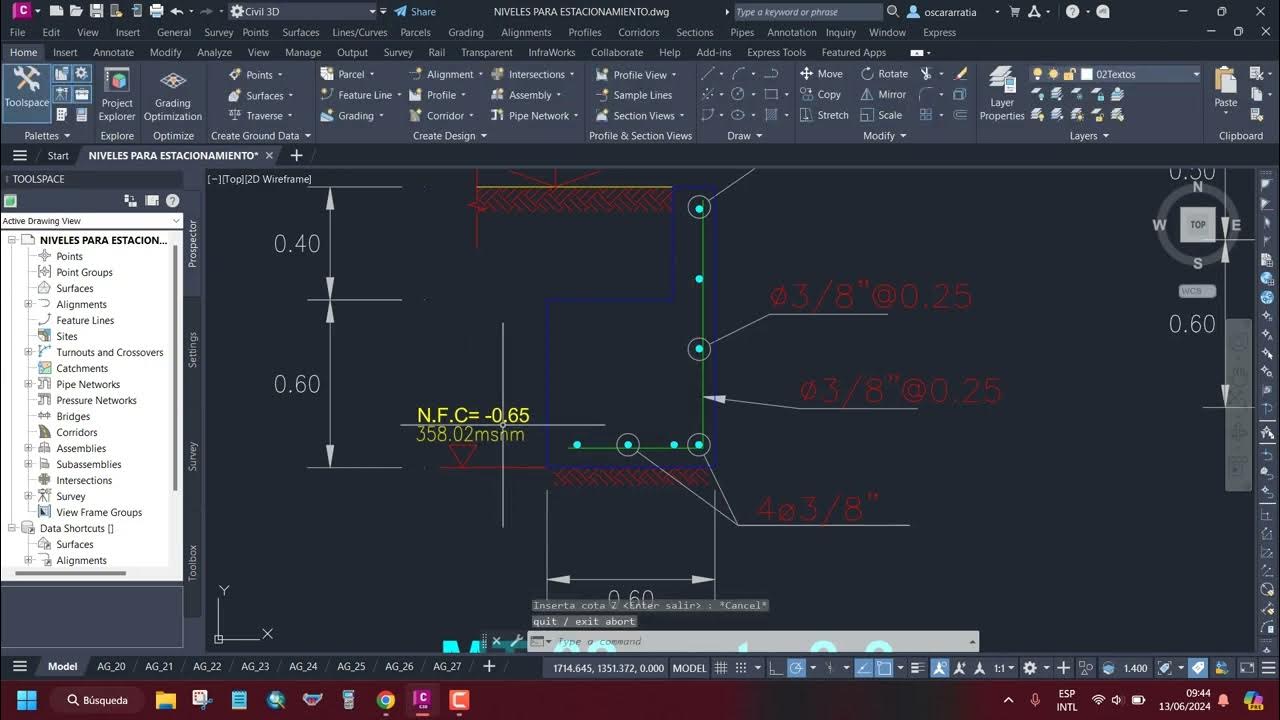 COTAS DE NIVEL DE MANERA RAPIDA Y SENCILLA CON AUTOLISP - AUTOCAD CIVIL 3D 2025 - YouTube