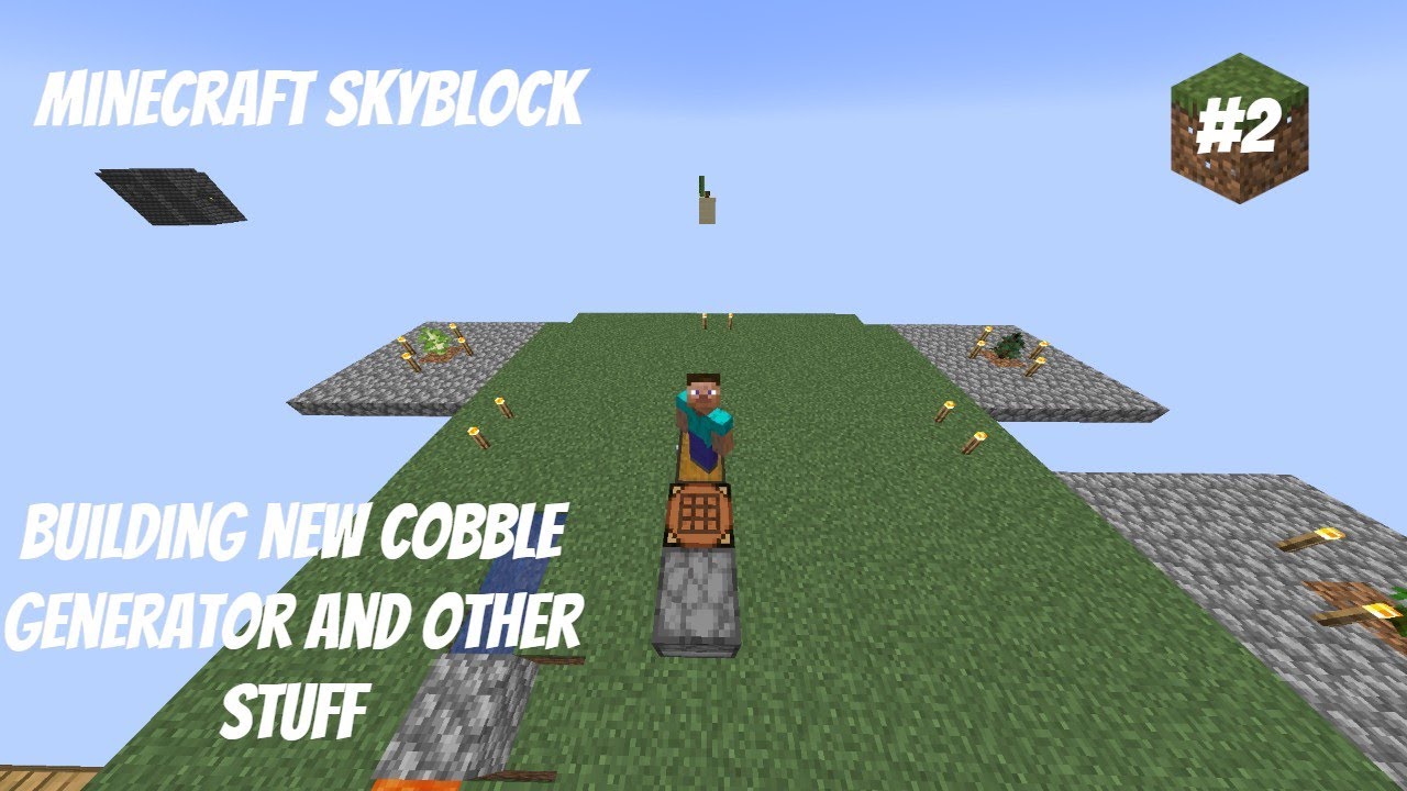 Minecraft Custom Skyblock #2-Building New cobble generator and other ...