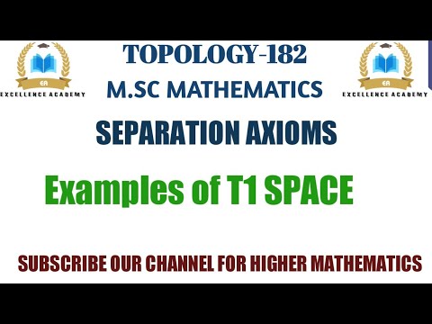 Examples of T1 space|| T1 topological space|| separation axioms - YouTube