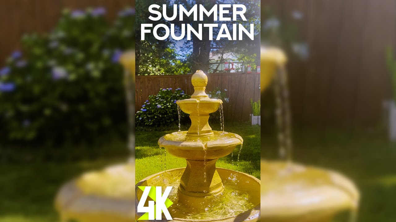 Relaxing Ambience of a Summer Fountain for Vertical Screens 4K ...