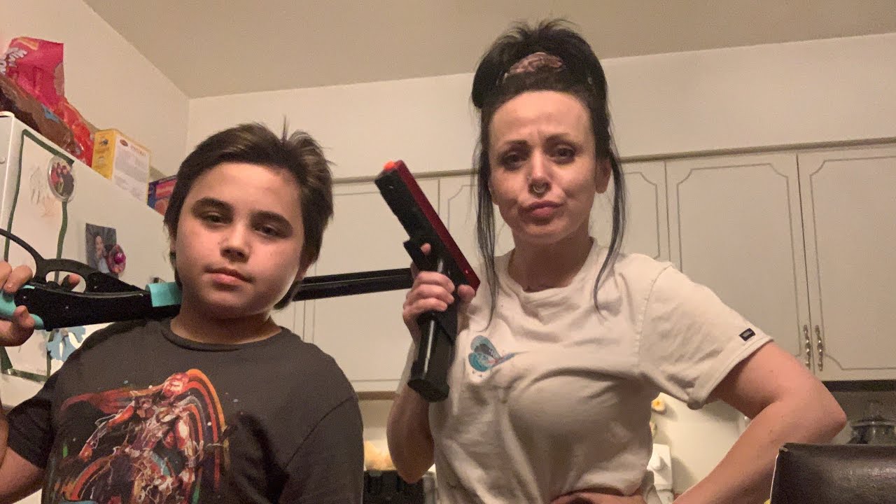 Shooting a BB gun with my mom - YouTube