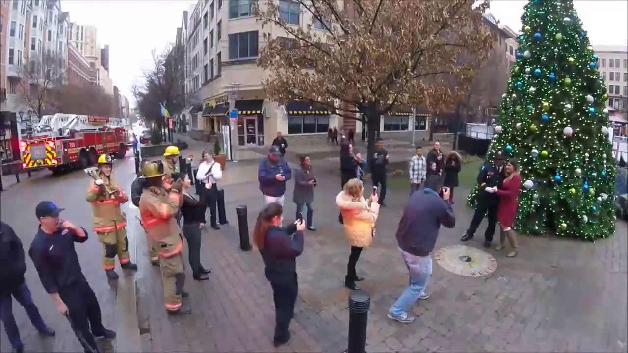 Firefighter makes a special proposal - YouTube