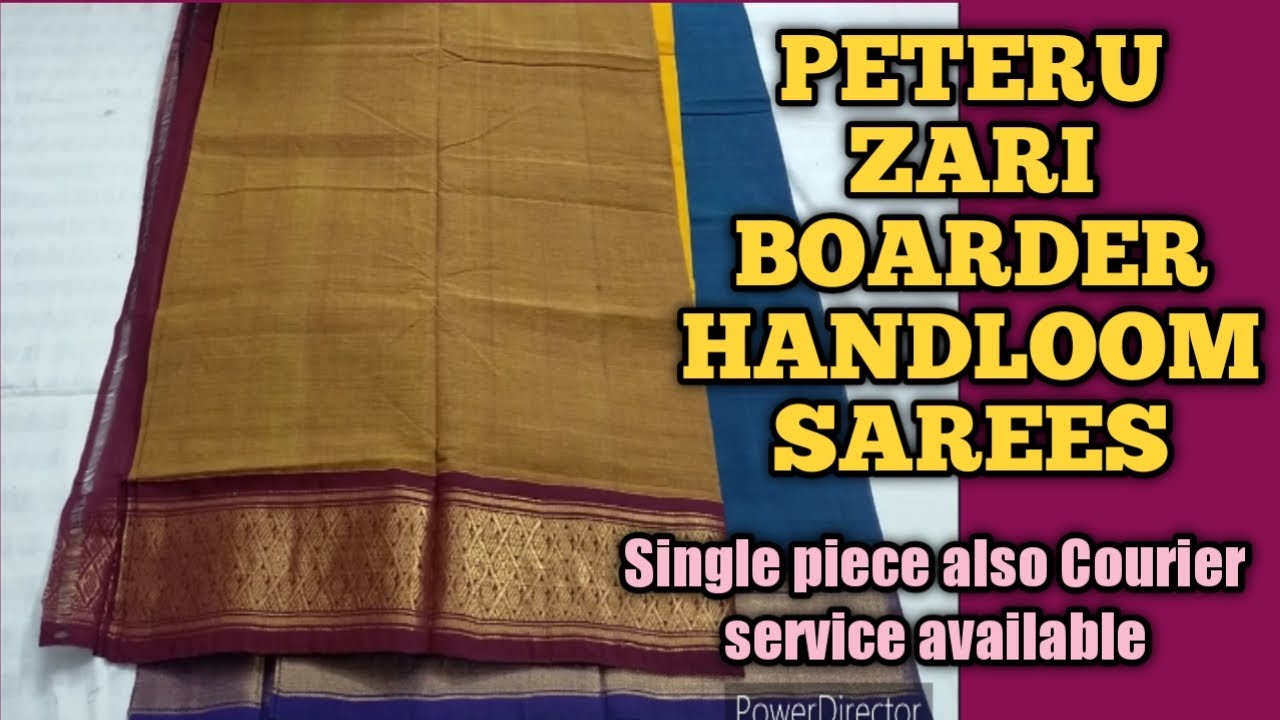Chandrika Chenetha: Peteru Handloom Cotton Sarees with out blouse.Zari ...