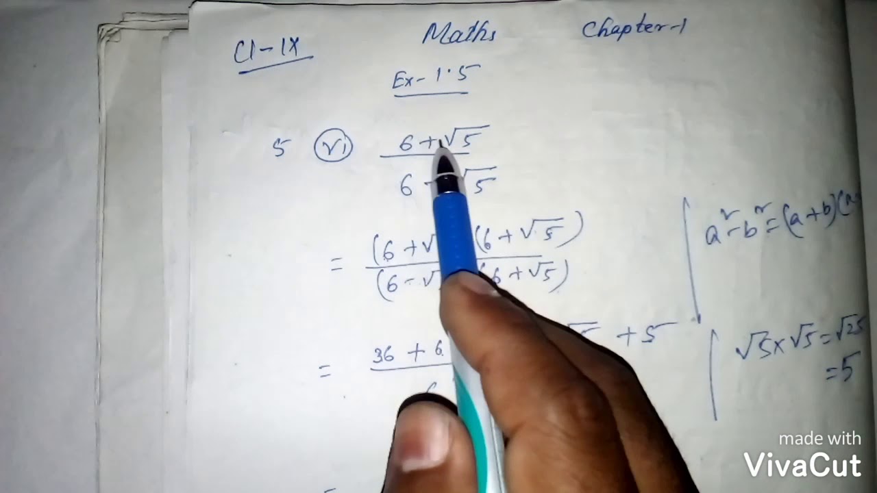 Mathematics Class 9 Chapter 1 Number system Exercise 1.5 Q.No.5.(vi ...