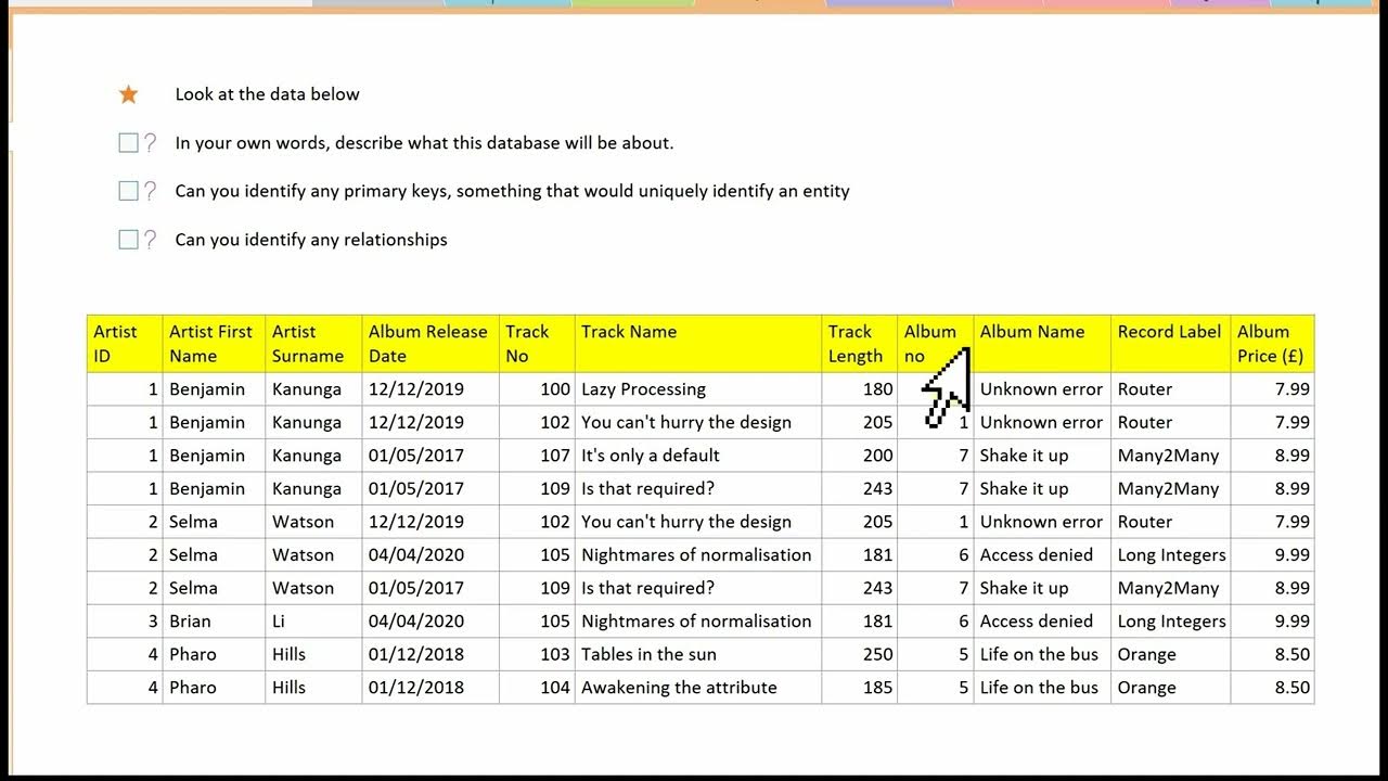 1 Vinyl Records Design (Entity Relationship Diagram) - YouTube