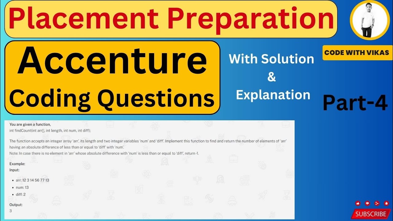 Accenture Coding Question Part 4 Placement Preparation Codewithvikas