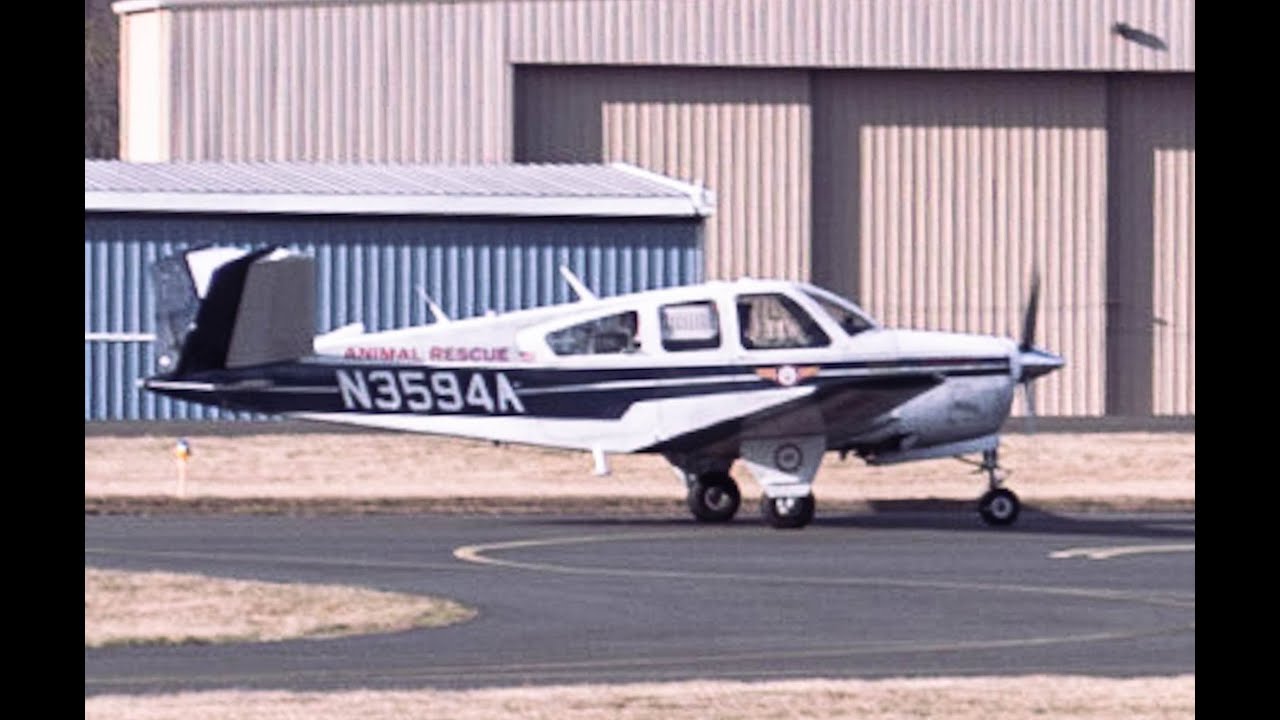 1969 Beechcraft V35B Bonanza landing at Pennridge Airport - YouTube