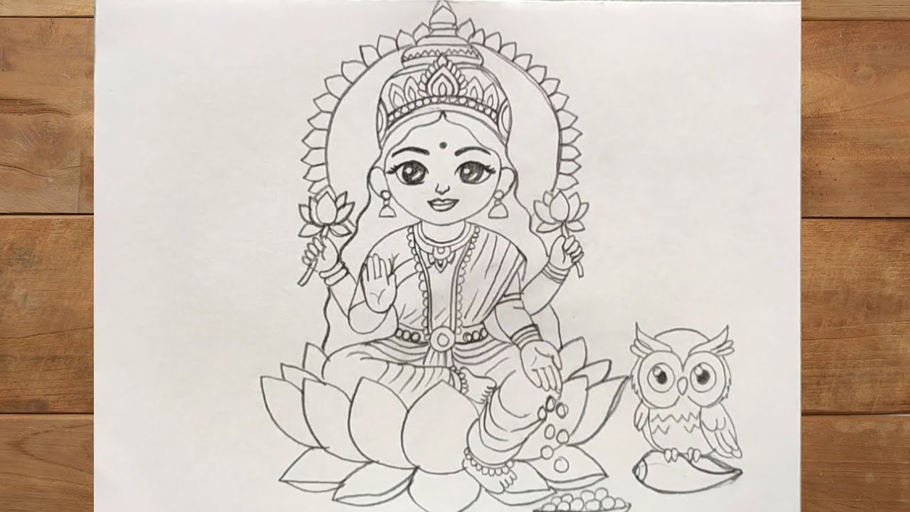 Ma lokkhi drawing. Diwali drawing. Diwali ma lakshmi drawing. Easy ...