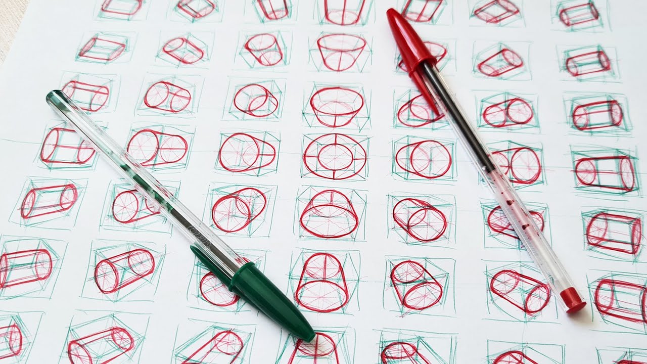 How To Practice Cylinder Rotation In Perspective (Full Length Video, No ...