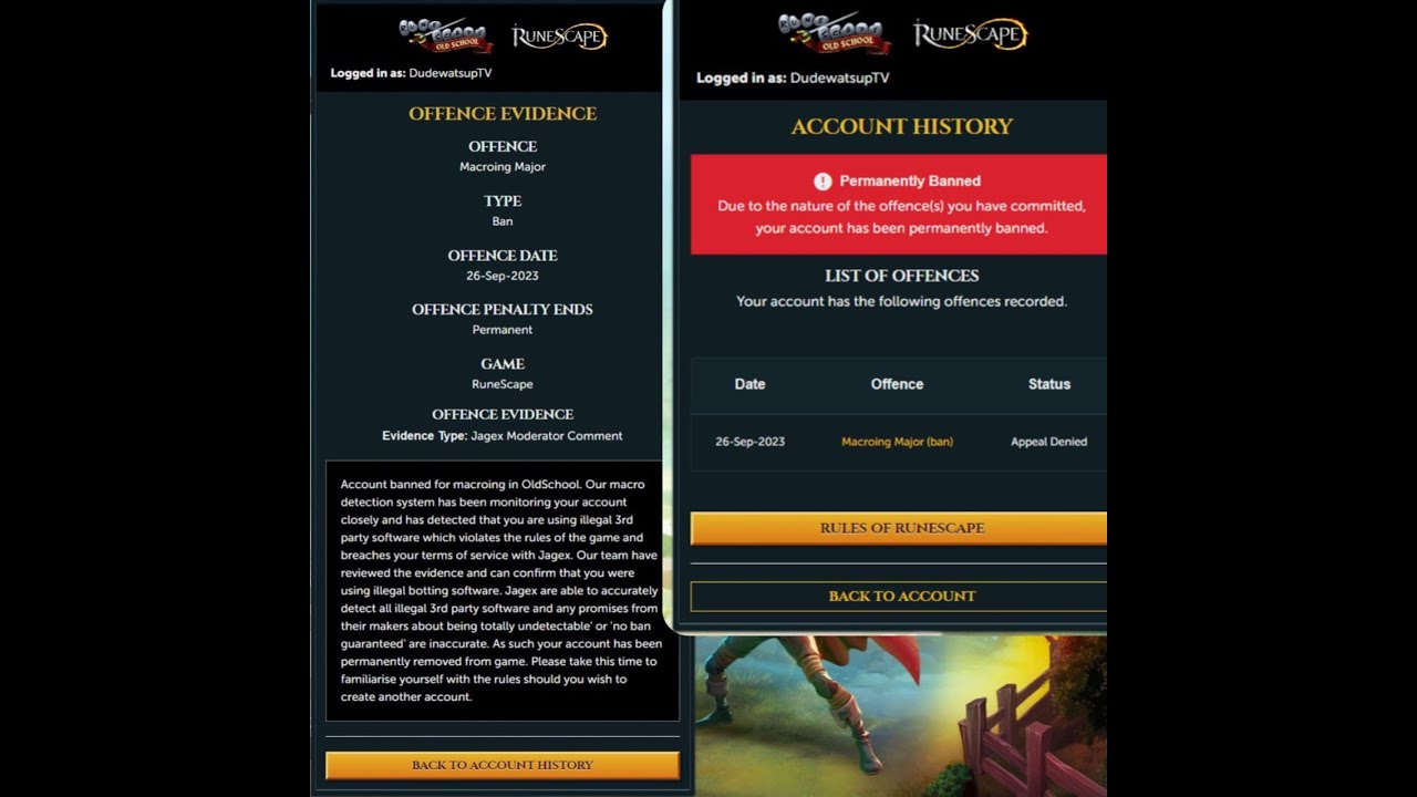 false banned on old school runescape | OSRS - YouTube