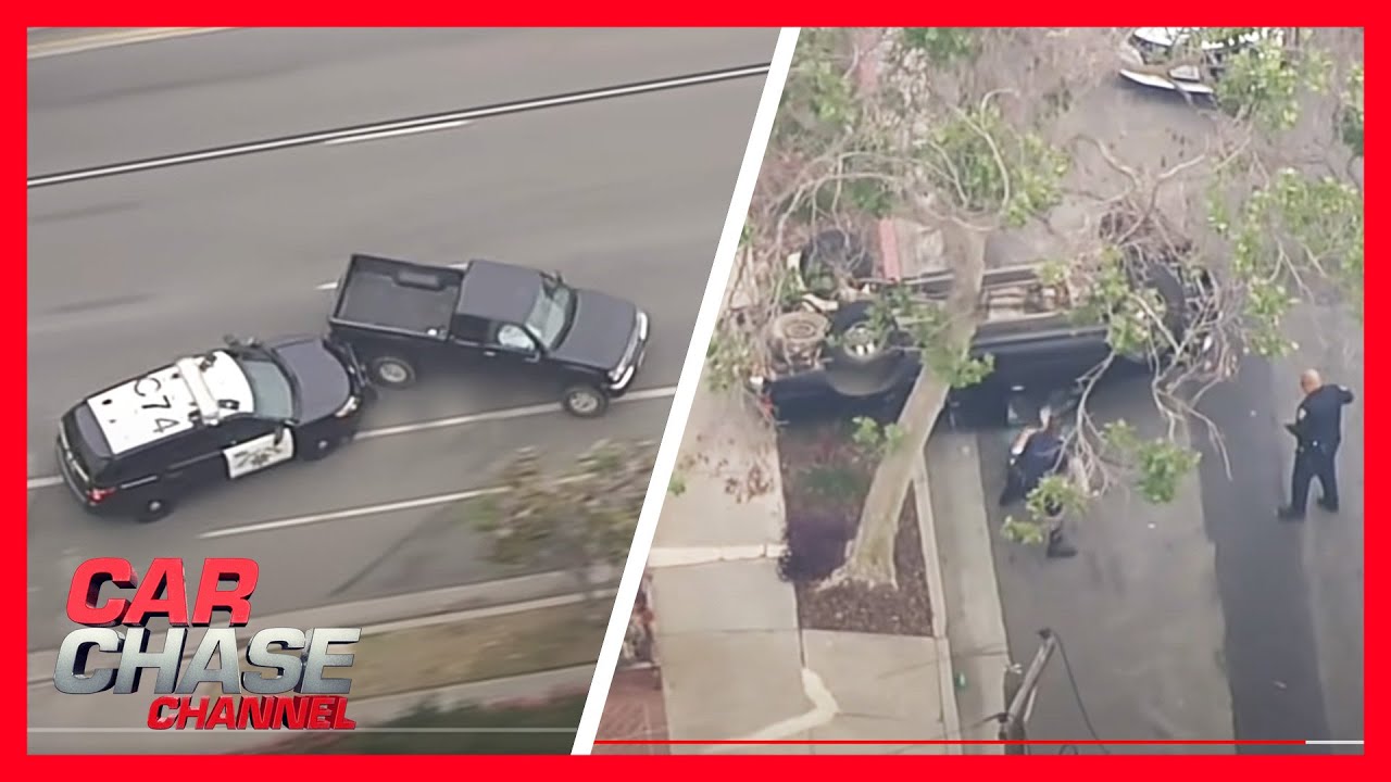 DRAMATIC CAR CHASE: Police pursuit ends with flipped car after 3 PIT ...