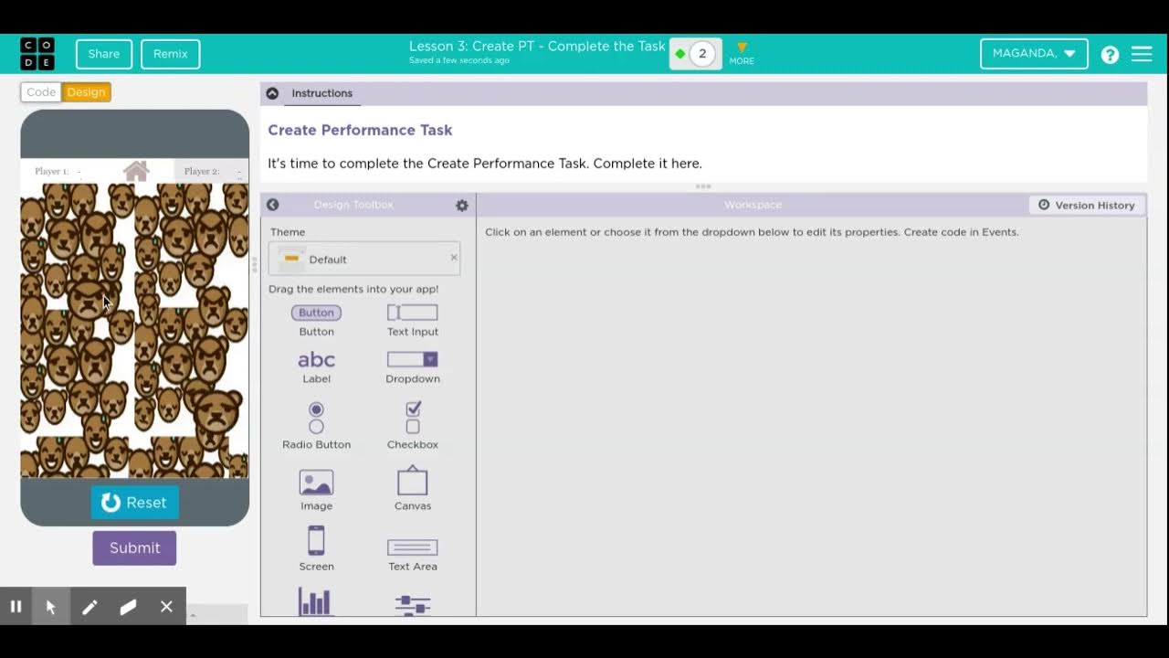 Code org Create AP Performance Task Prep '19 '20 Create PT Complete the Task #2 - YouTube