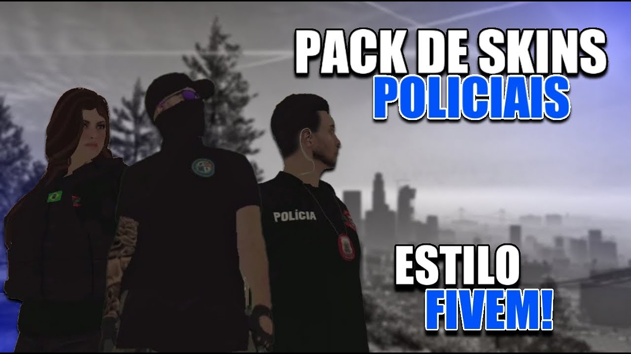 PACK DE SKINS POLICIAIS ESTILO FIVEM! SKINS MASCUL/FEMININA- GTA SA ...