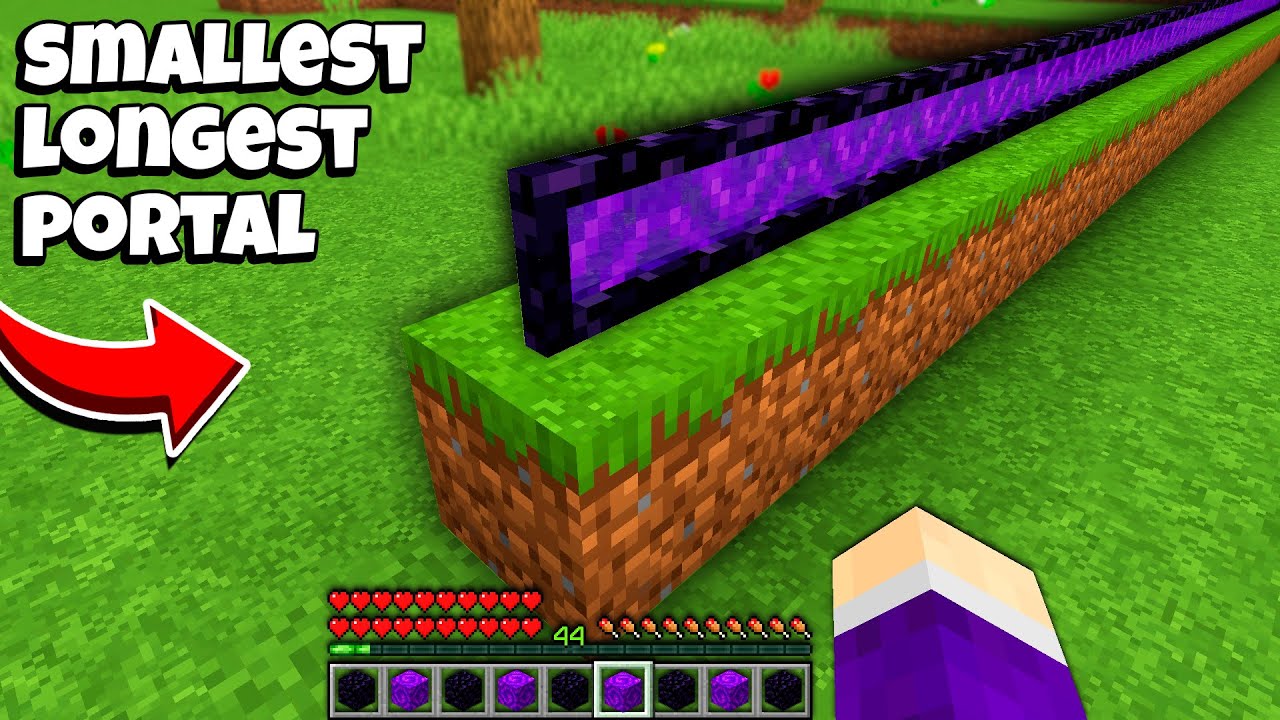 How to BUILD SMALLEST LONGEST NETHER PORTAL in Minecraft ? Amazing ...