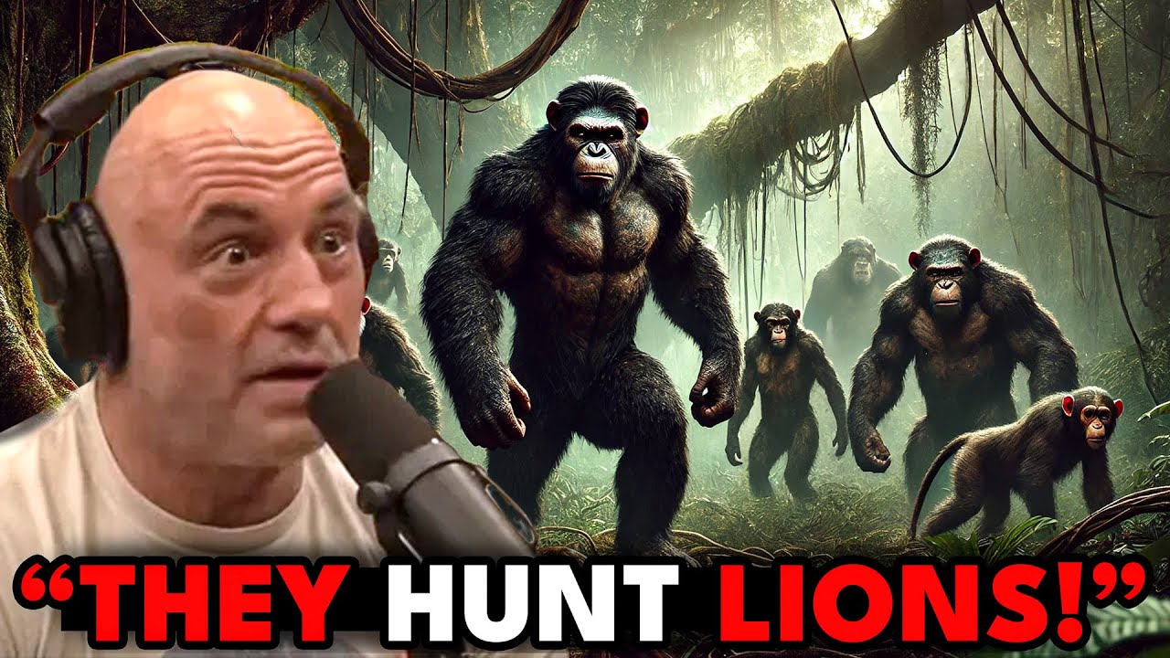 JRE:" This Giant Chimpanzee Society Of The Congo is Taking Down Lions ...