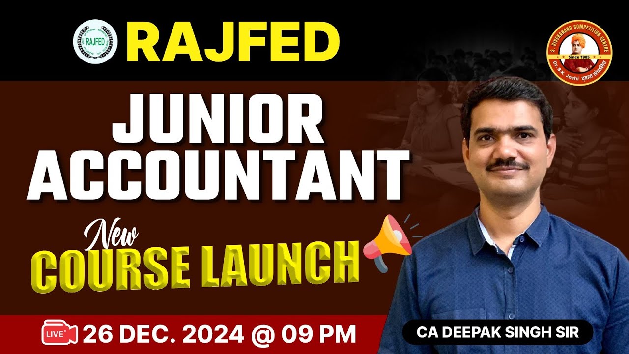RAJFED Junior Accountant(जूनियर एकाउंटेंट) Course Launch | Learn with ...