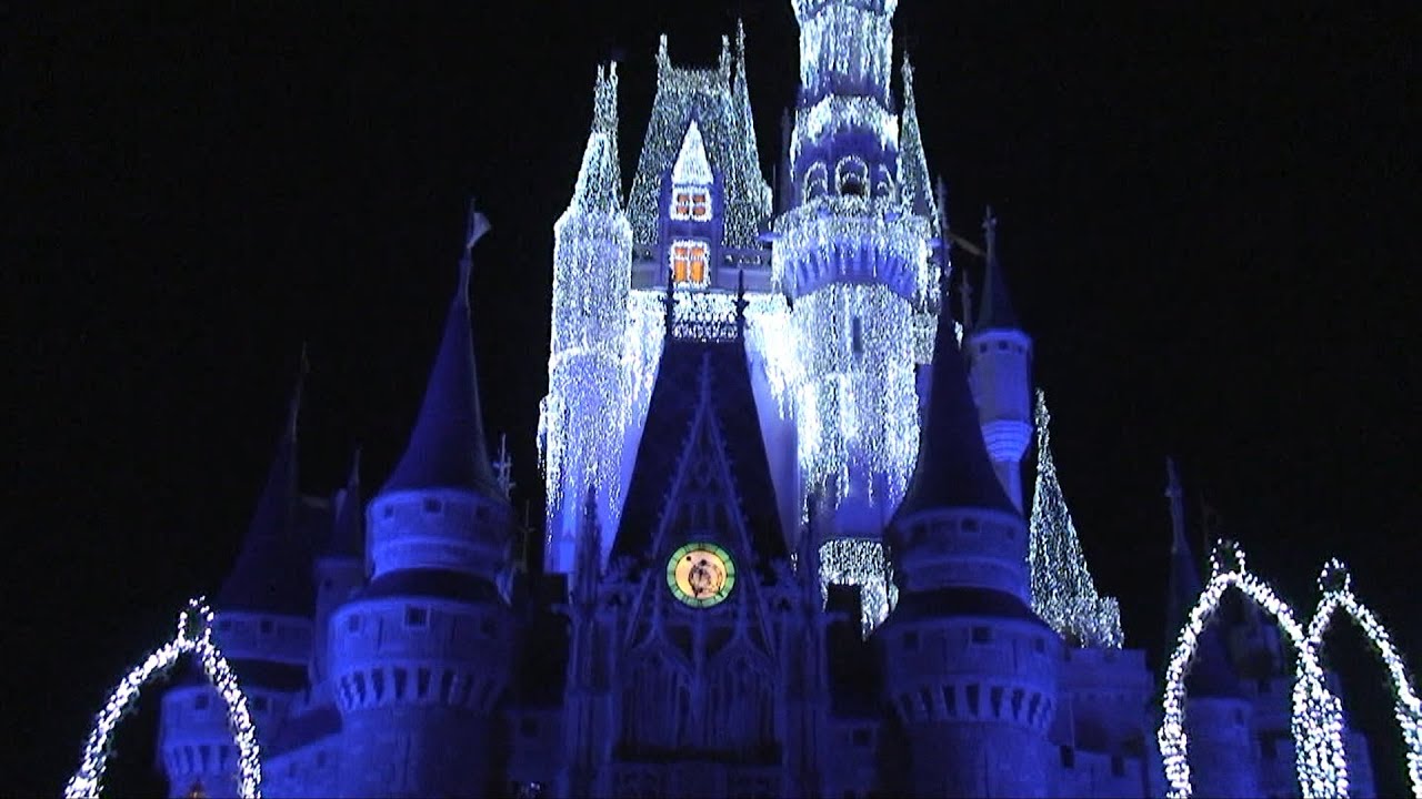 Magic Kingdom Christmas Castle Lighting, First of Season W/ Light ...