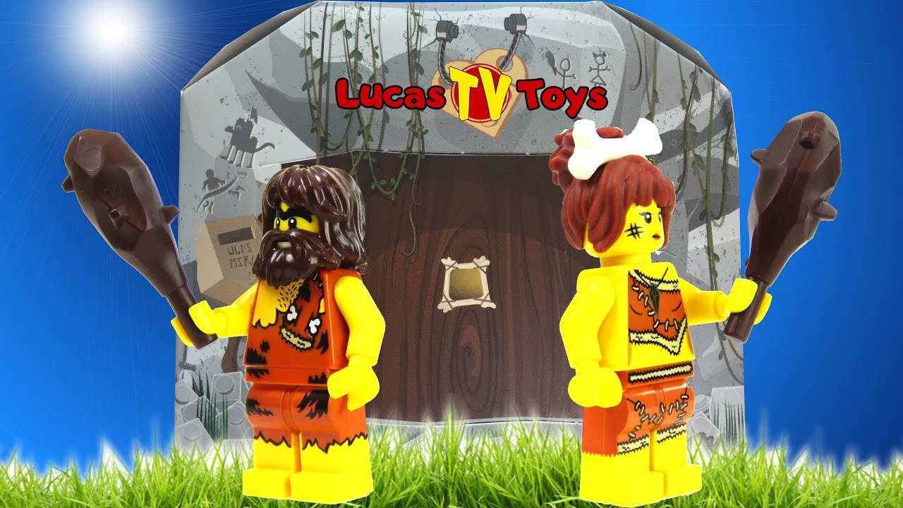 Lego Caveman & Cavewoman Minifigure Set in a Lego Box Cave - Lego Store ...