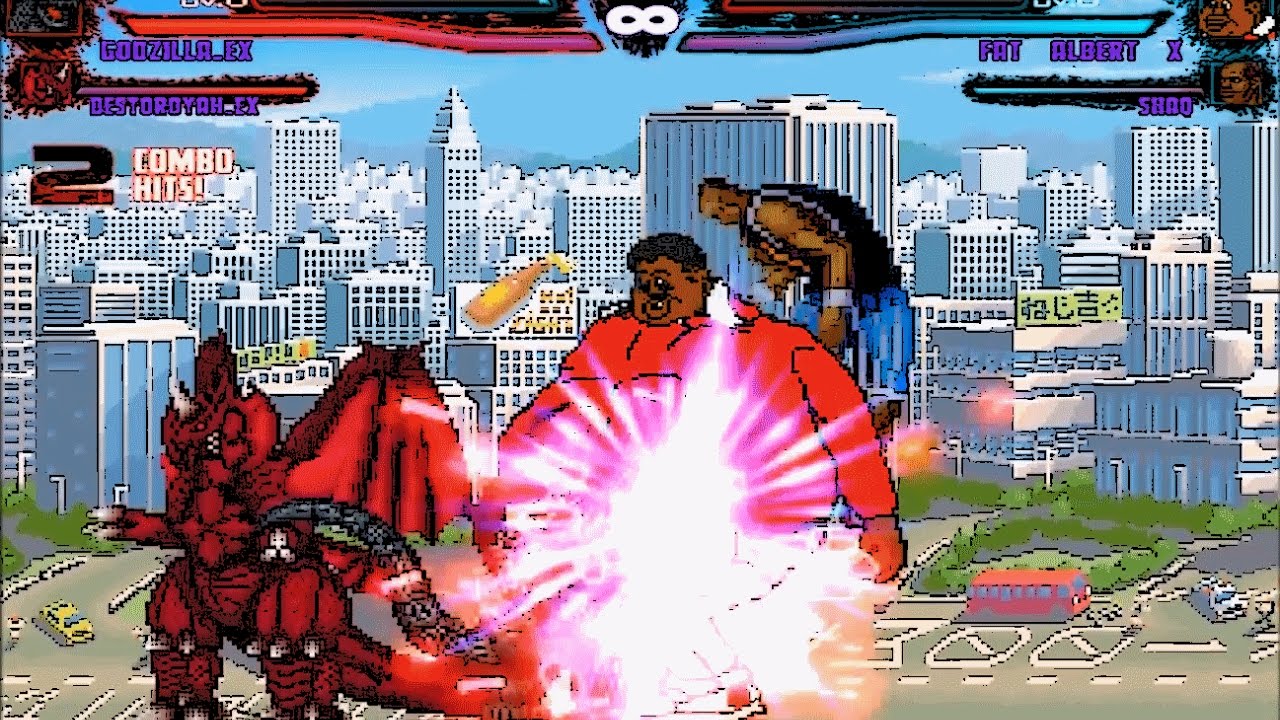 Mugen : Godzilla EX & Destroyah EX Vs Fat Albert X & Shaq (Request ...