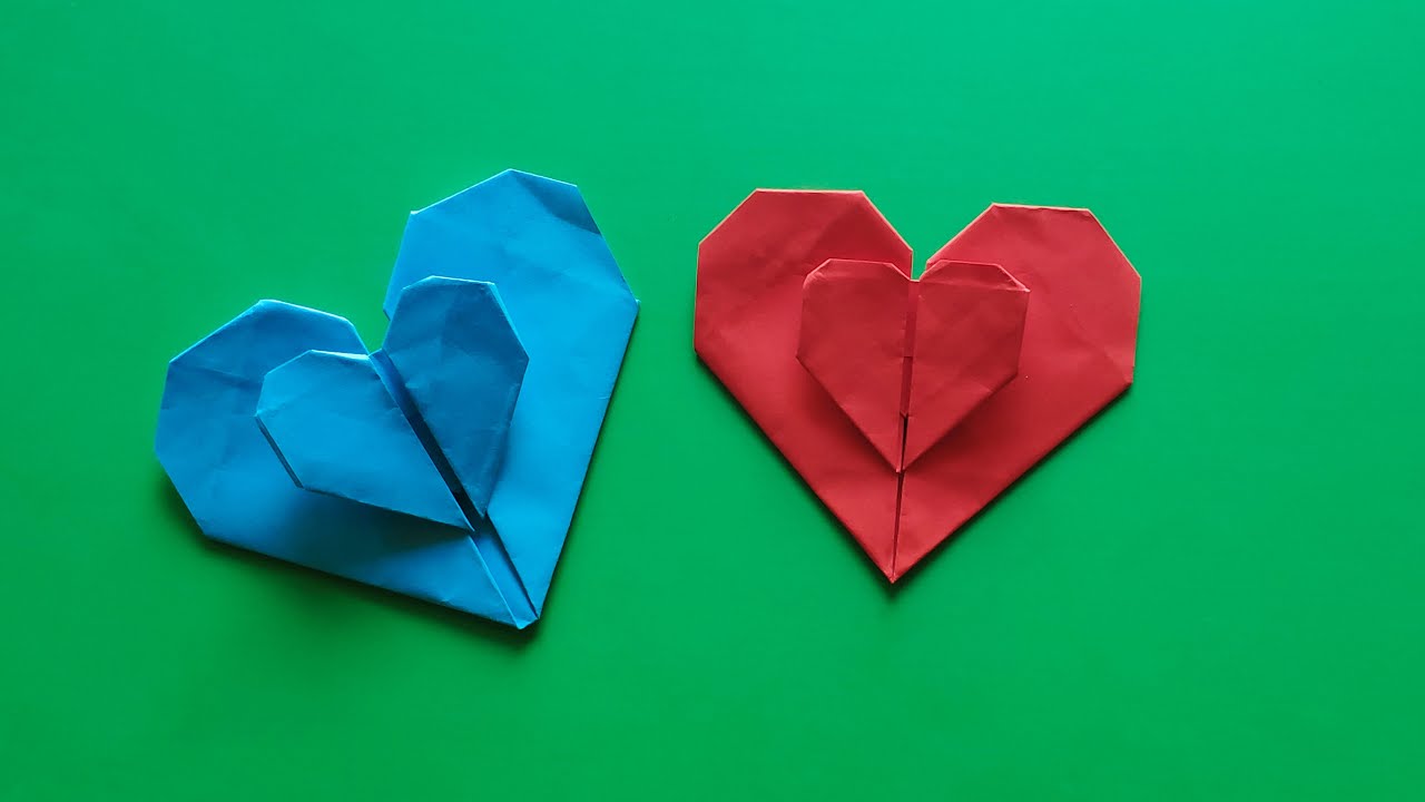 How to make a double love - Creative Origami - Easy Origami Tutorial ...