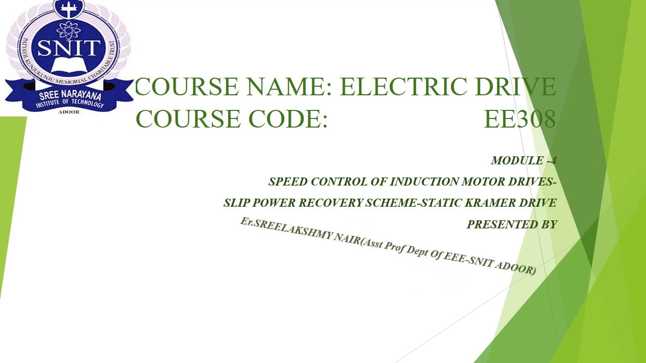 STATIC KRAMER DRIVE-MODULE 4 ELECTRIC DRIVES - YouTube