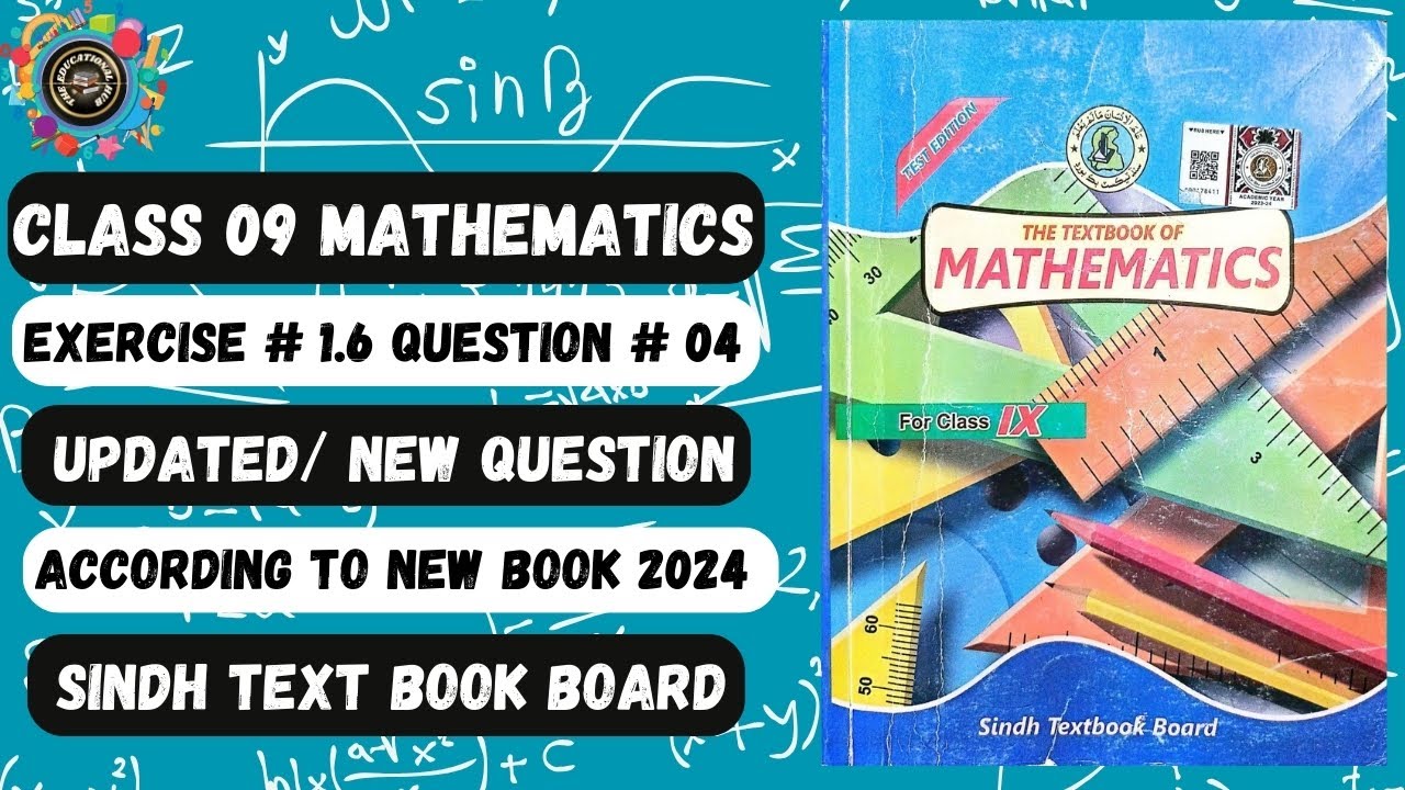 Exercise 1.6 Question 4 Updated 2024 Class 9 Sindh Board | New ...