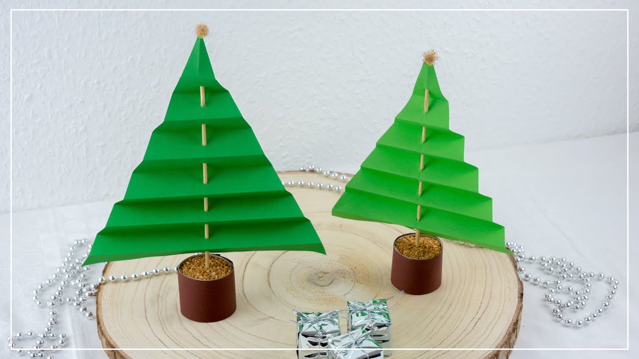 DIY Tannenbaum aus Papier basteln | Deko Idee für Weihnachten - YouTube