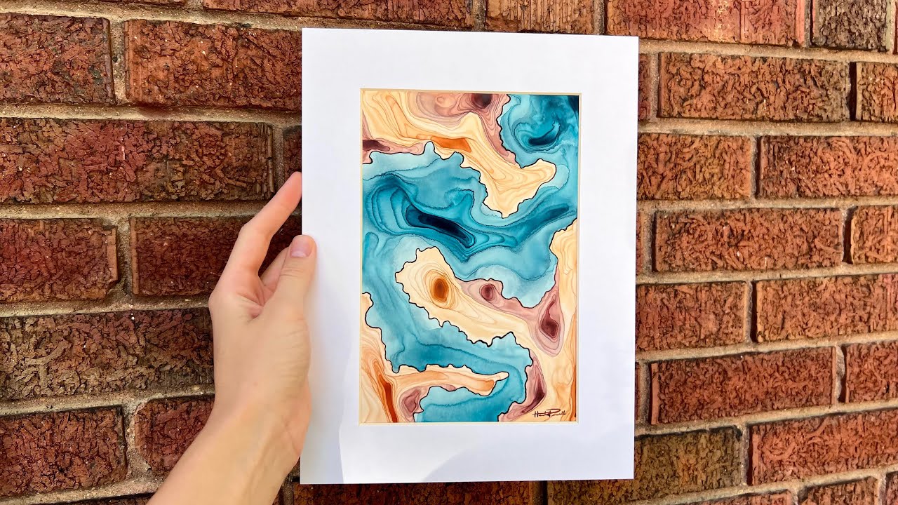 Paint a fun watercolor topographical map with me! - YouTube