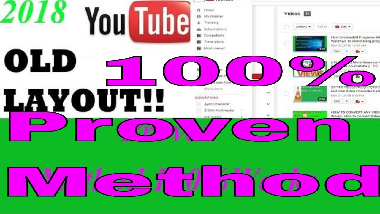 How to Get old Youtube Layout 2017 And Get Back Old Youtube Layout ...