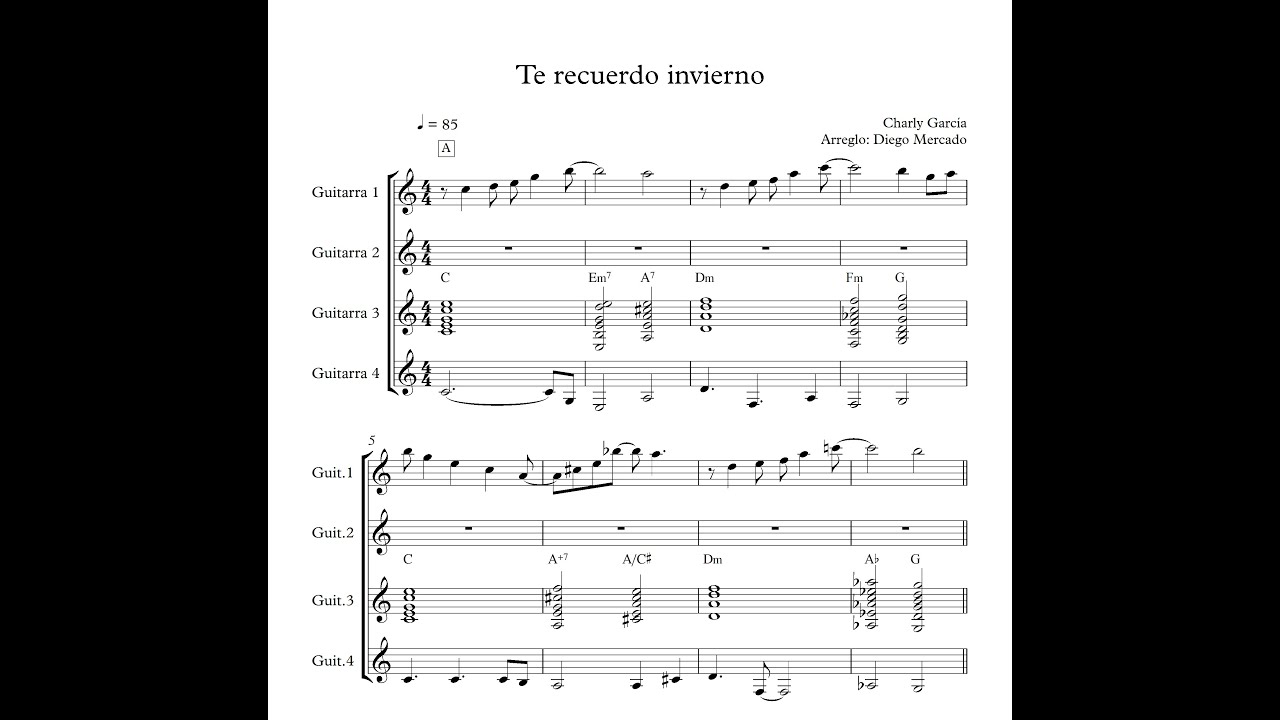 Te recuerdo invierno (Charly García) - Arreglo: Diego Mercado - YouTube