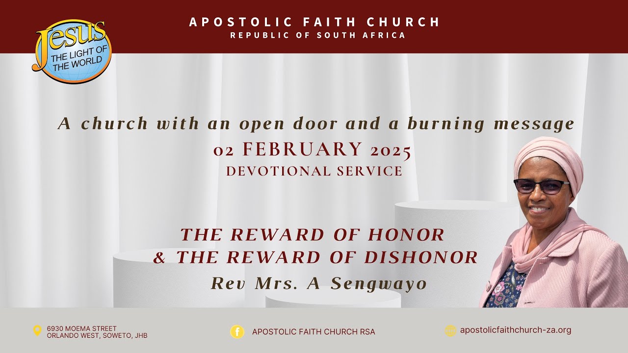 The Apostolic Faith Church-RSA | SOWETO | 02.02.2025 | Devotional ...