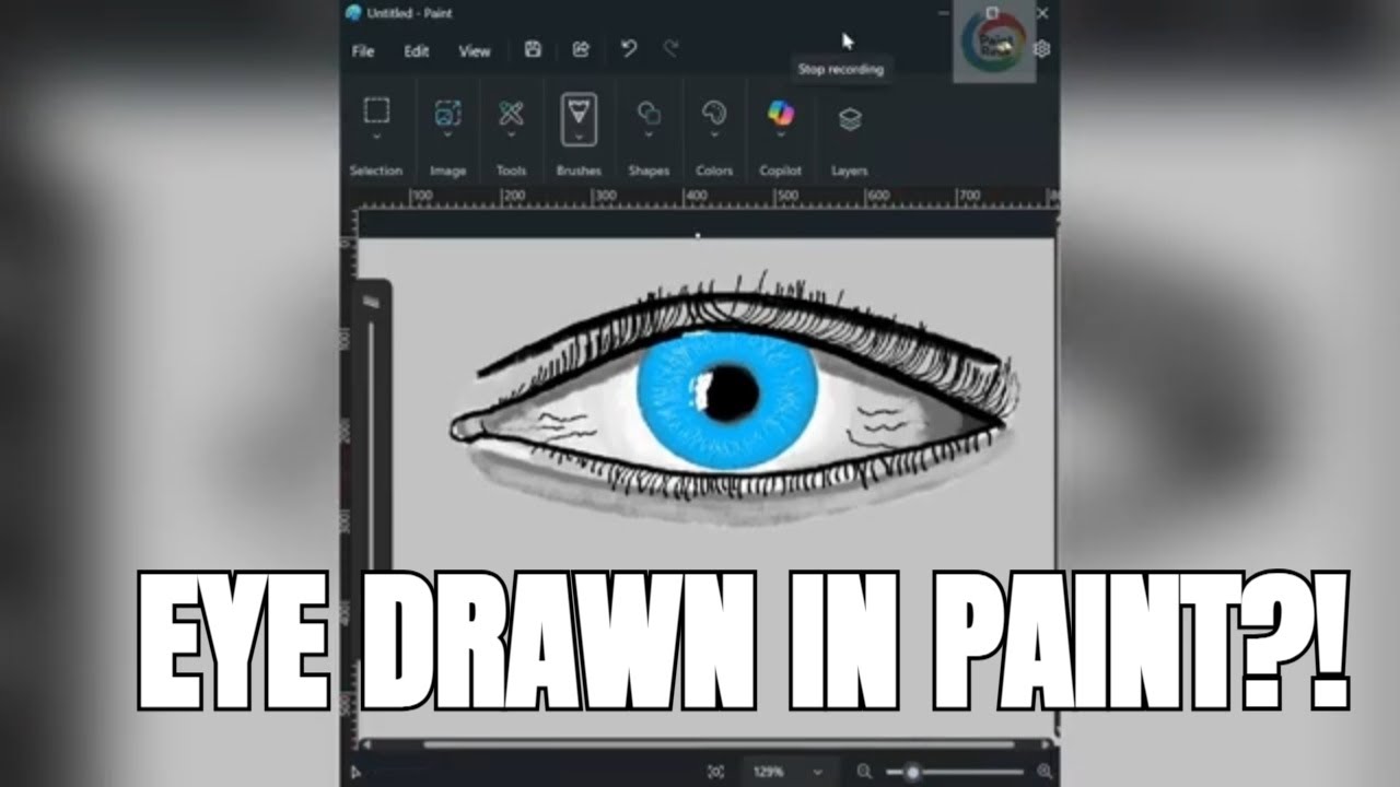 How to draw a Realistic Eye in Microsoft Paint - YouTube