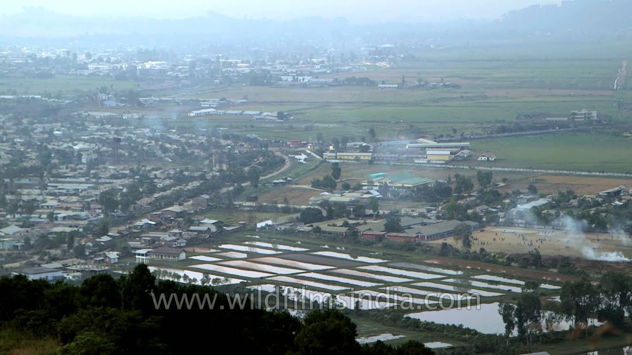 Aerial establishing shot of Imphal city - YouTube