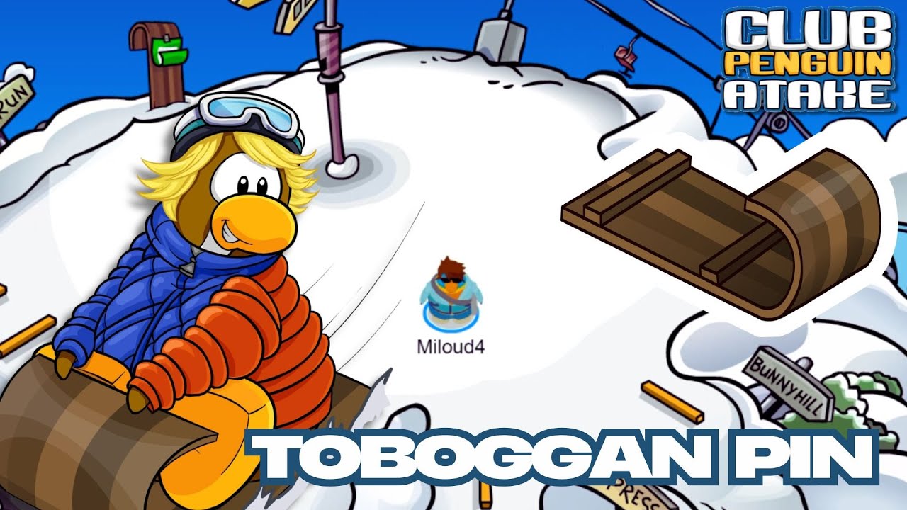 TOBOGGAN PIN - AS2 | Club Penguin Atake - YouTube