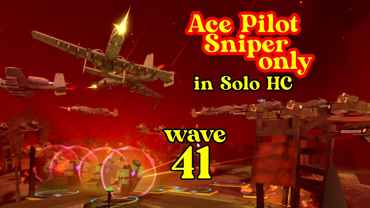 TDS Solo HC Hardcore Ace Pilot Sniper Only Tower Defense Simulator ...