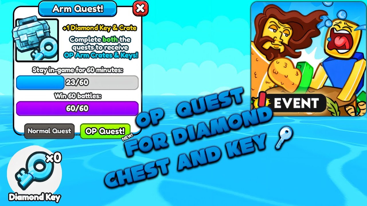 Dimond crates and Dimond keys quest in Arm Wrestle Simulator, roblox ...