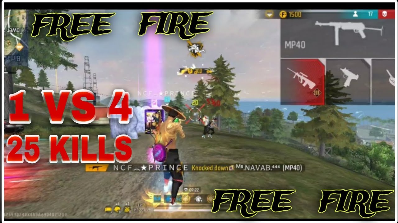 FREE FIRE ️ 1 [VS] 4 GAMEPLAY 30 KILLS ZAHID PATHAN GAMER - YouTube