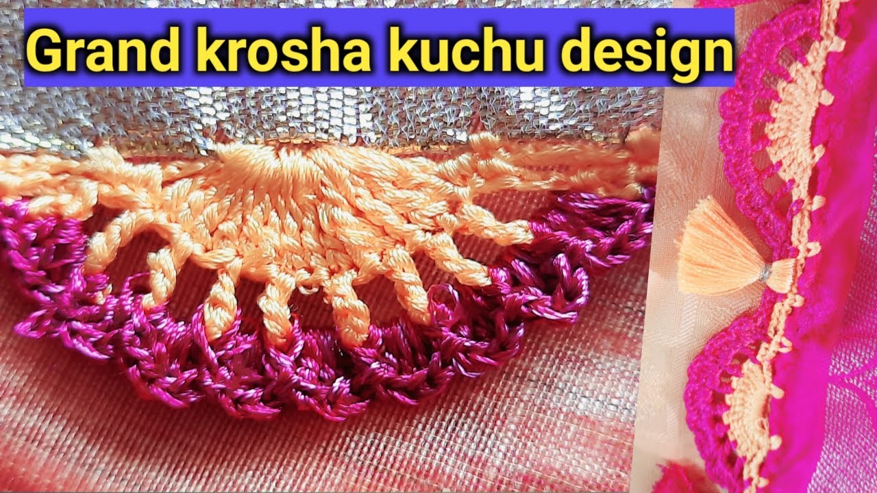 #how to make grand krosha kuchu design. #vibhargi tussels #krosha work ...