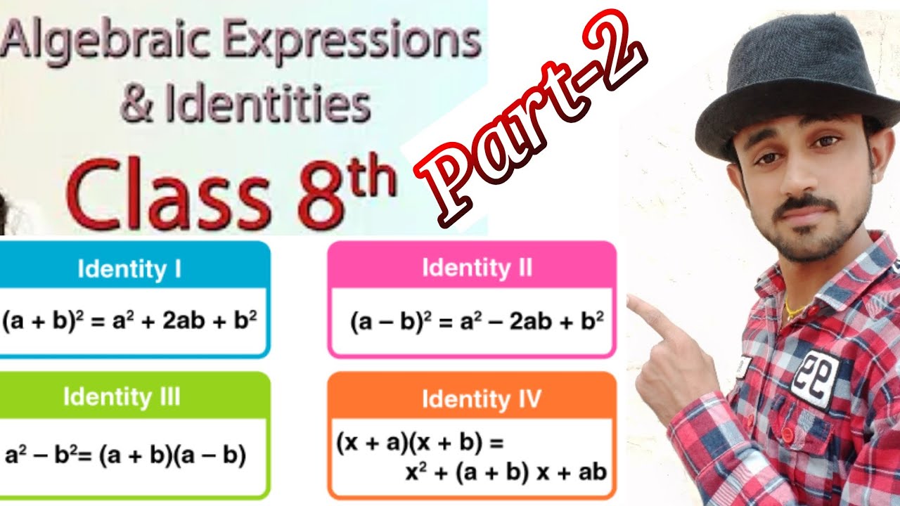 Algebraic Identity Class 8 RBSE part-2 some questions based on ...