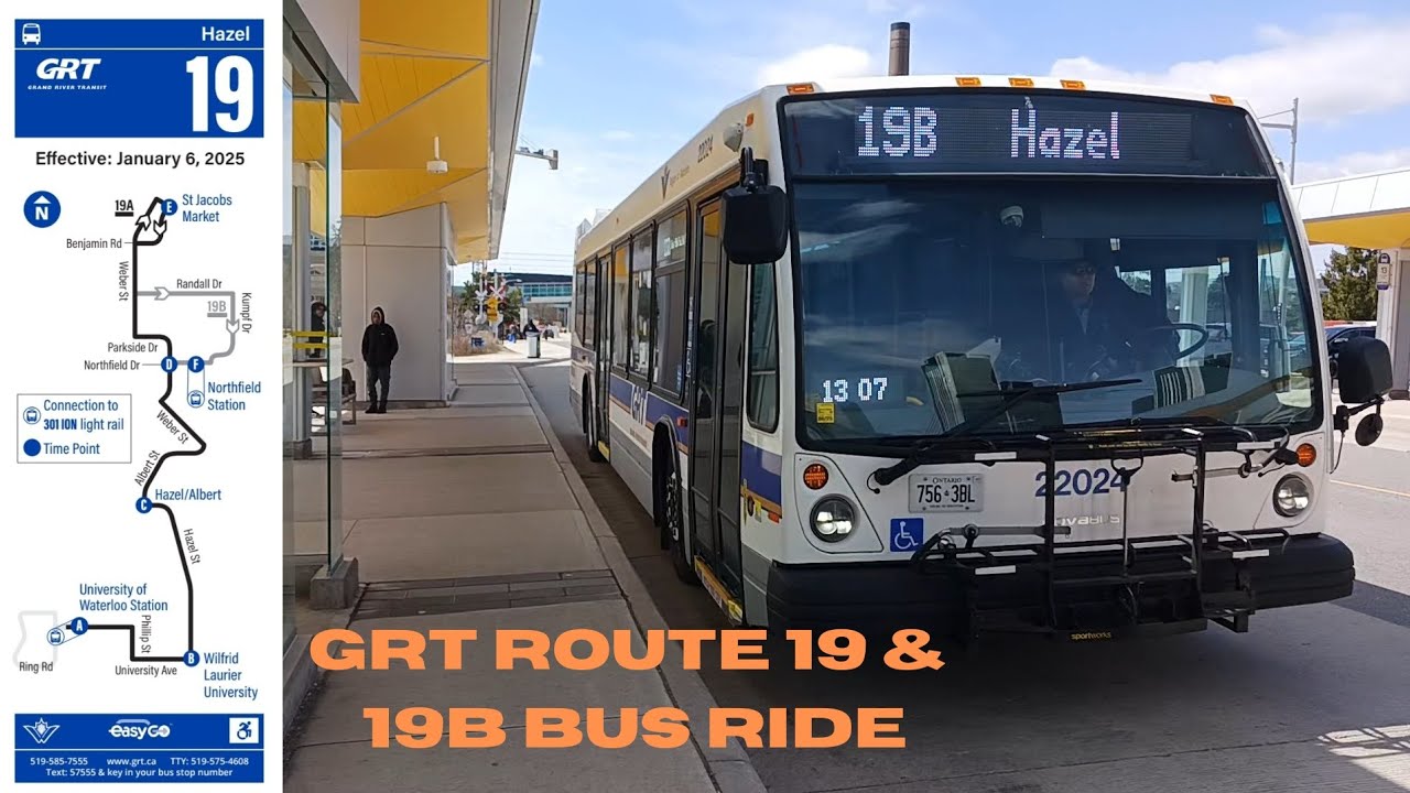 GRT Route 19B Hazel Full Route Northbound & Route 19 Hazel Full Route ...