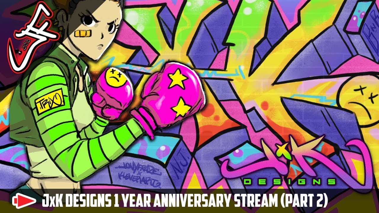 JxK Designs Anniversary Stream - Custom Fightstick Art (Part 2) - YouTube