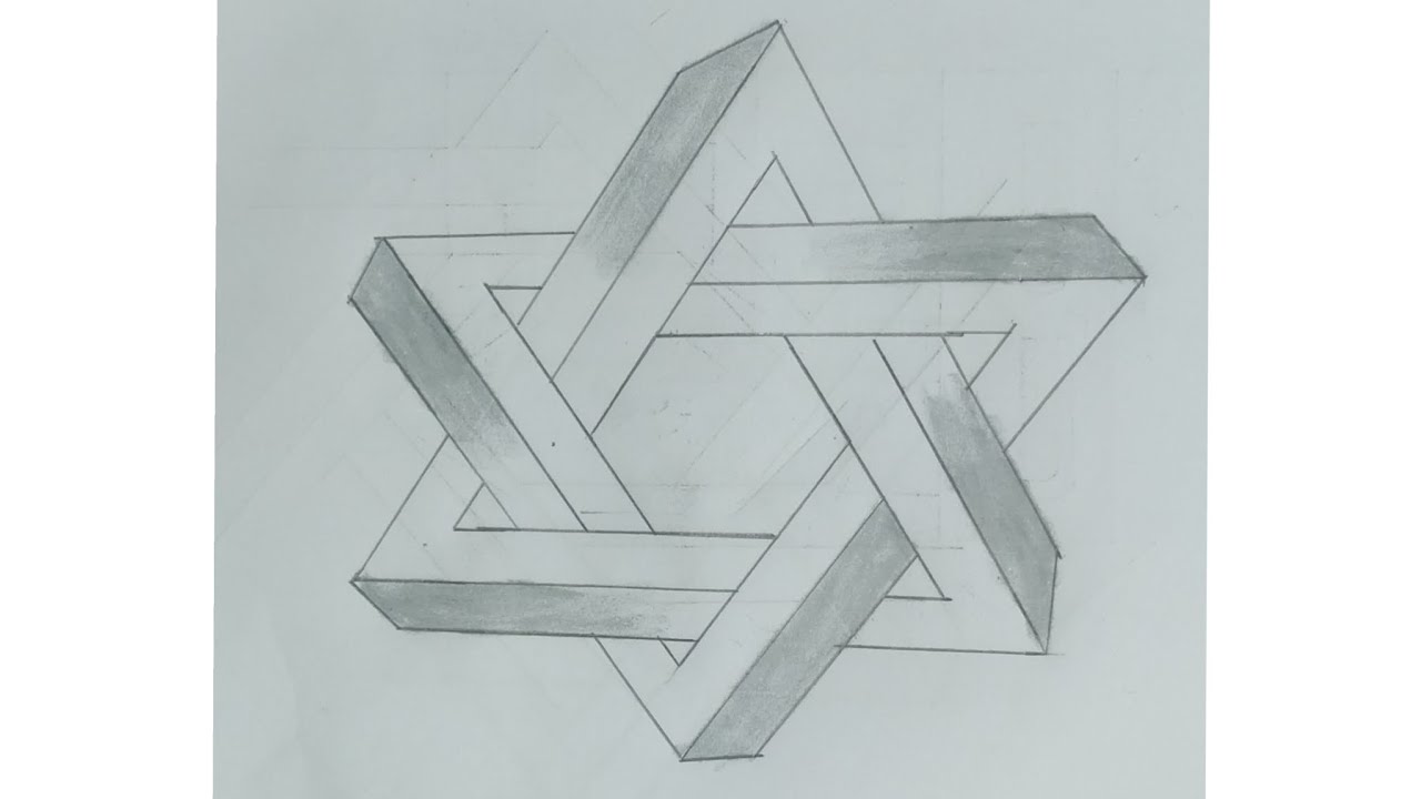 How to Draw An Impossible 3D Star Narrated Step By Step ...
