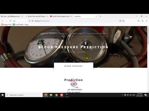 Blood Pressure Prediction using Machine Learning | Python Final Year ...
