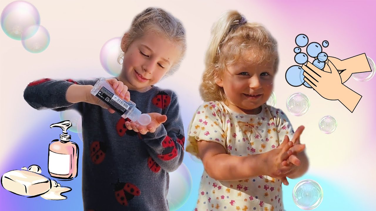 Софочка и Аленька моют ручки вместе с друзьями со всего мира! Baby ...
