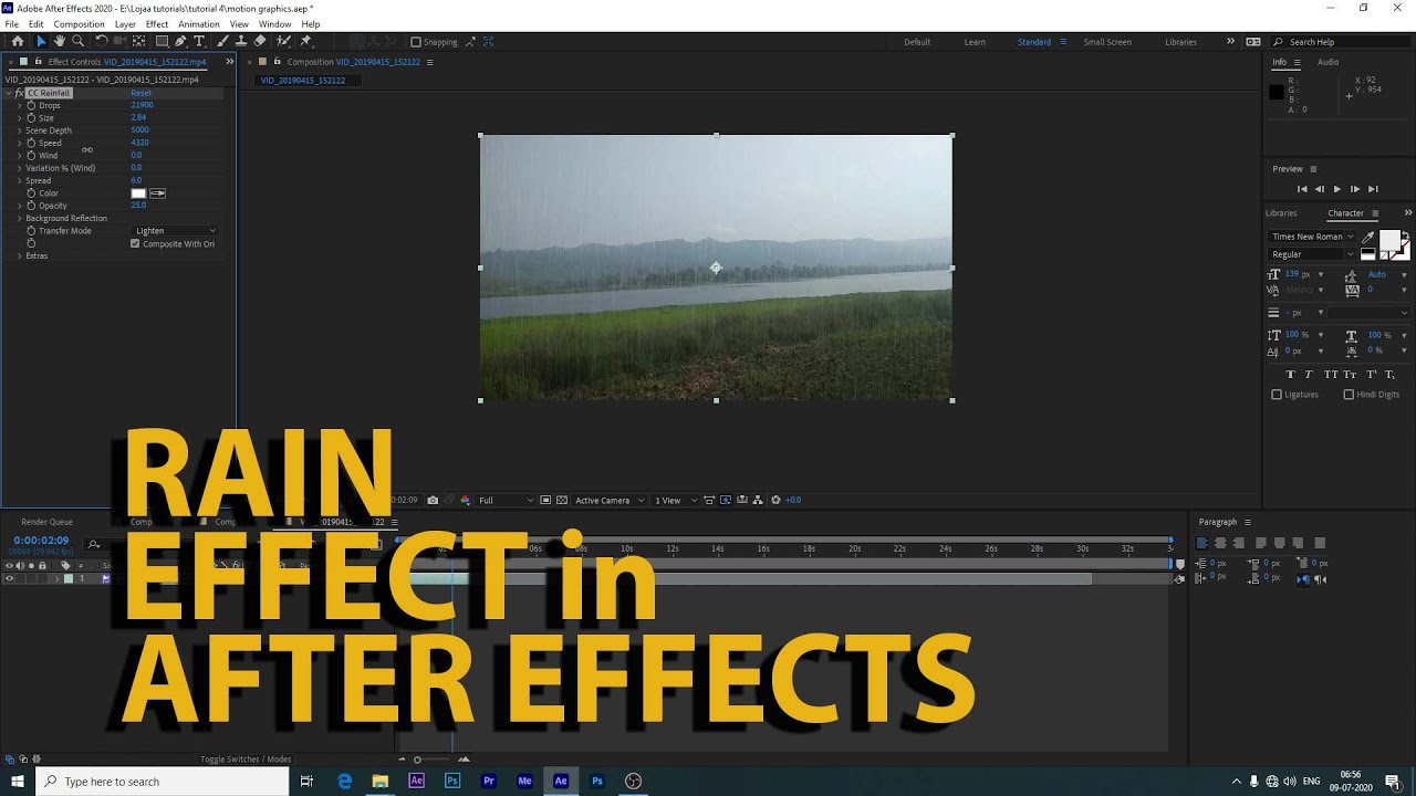 🆕how To Create Rain Adobe After Effects 👉 After Effects Rain Tutorial ...