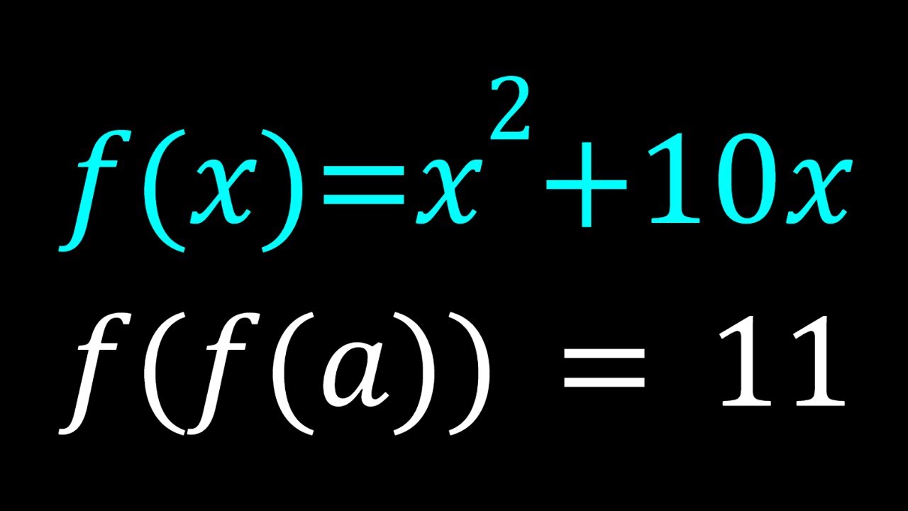 A Functional Equation F x x 2 10x YouTube