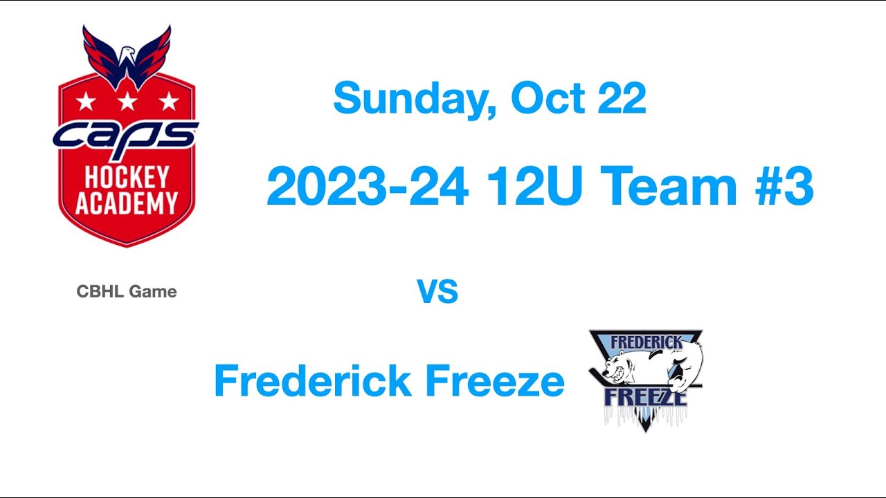 2023 10 22 12U Team 3 CBHL vs Frederick Freeze full game - YouTube