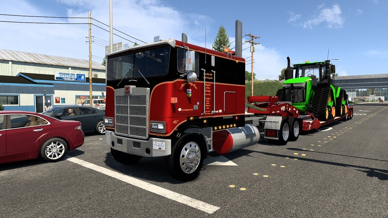 ATS Marmon 110p running an 8v92 and Globe Lowboy BC to Washington - YouTube