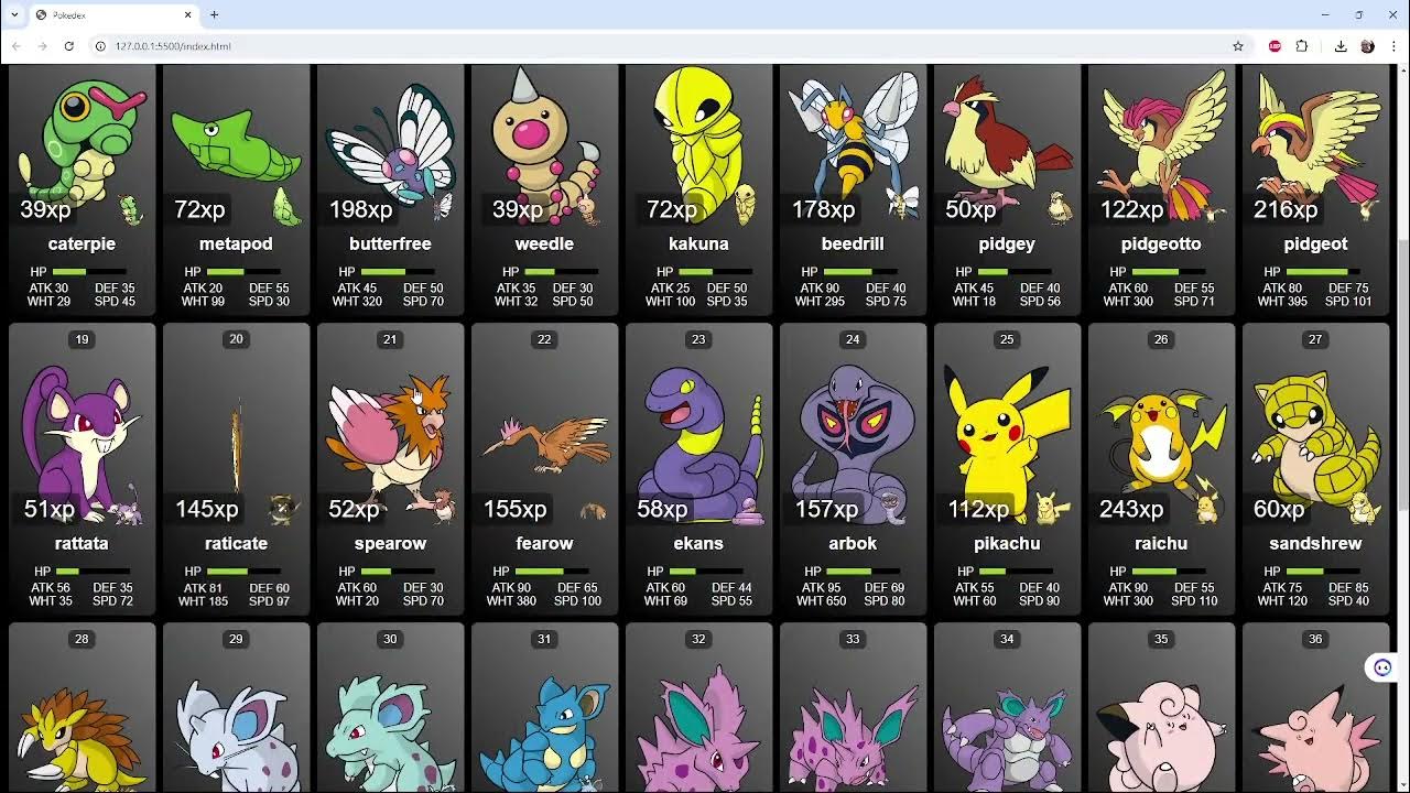 Pokedex in HTML, CSS and JavaScript - PokeAPI - YouTube