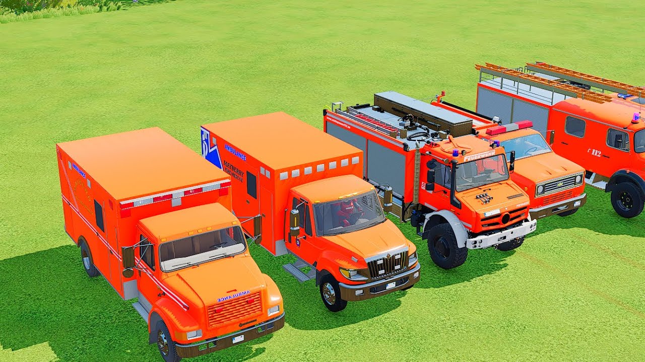 Emergency vehicles pass through colorful obstacles Transporting Game ...